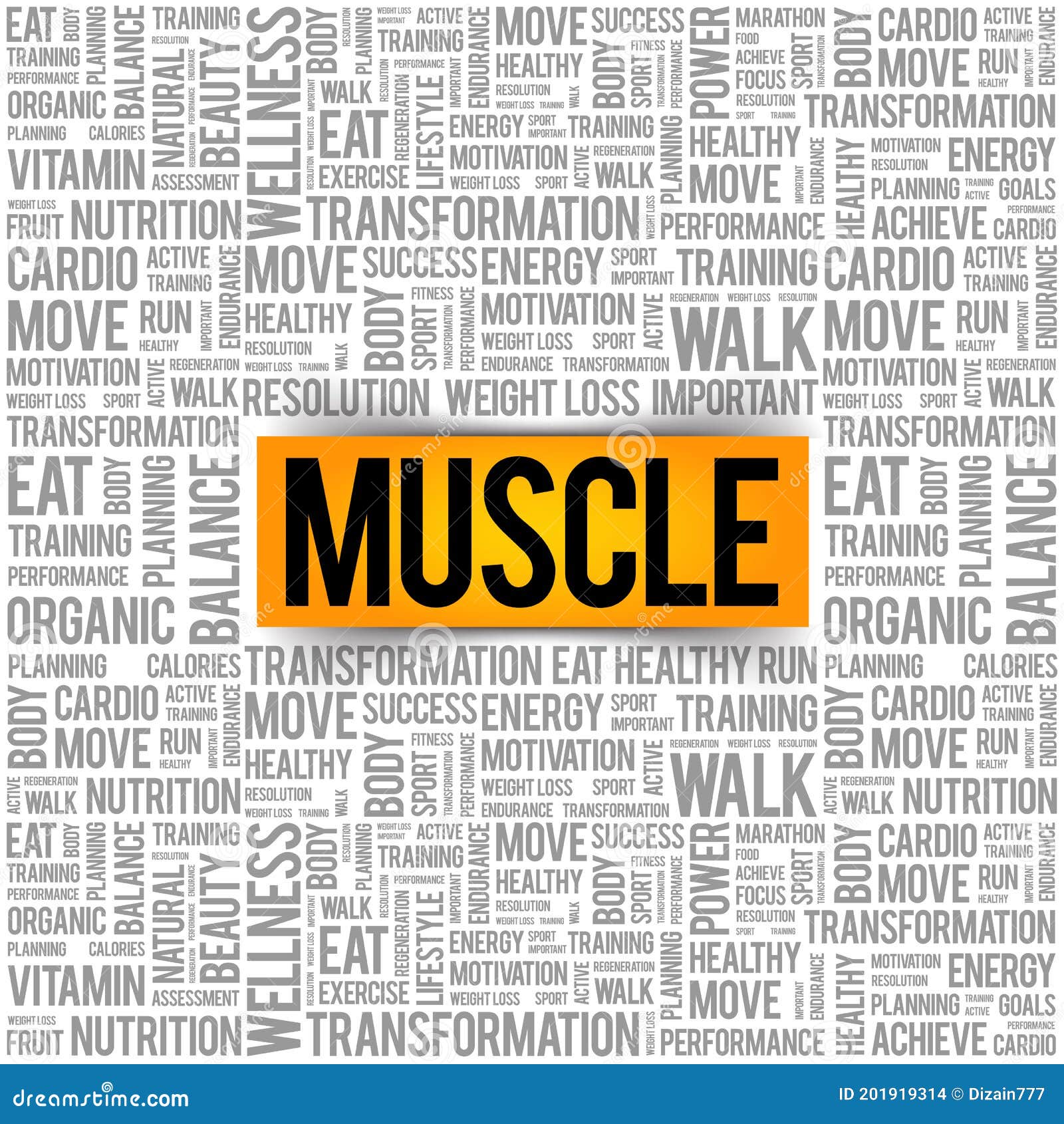 Muscle Word Cloud Background Stock Illustration - Illustration of ...