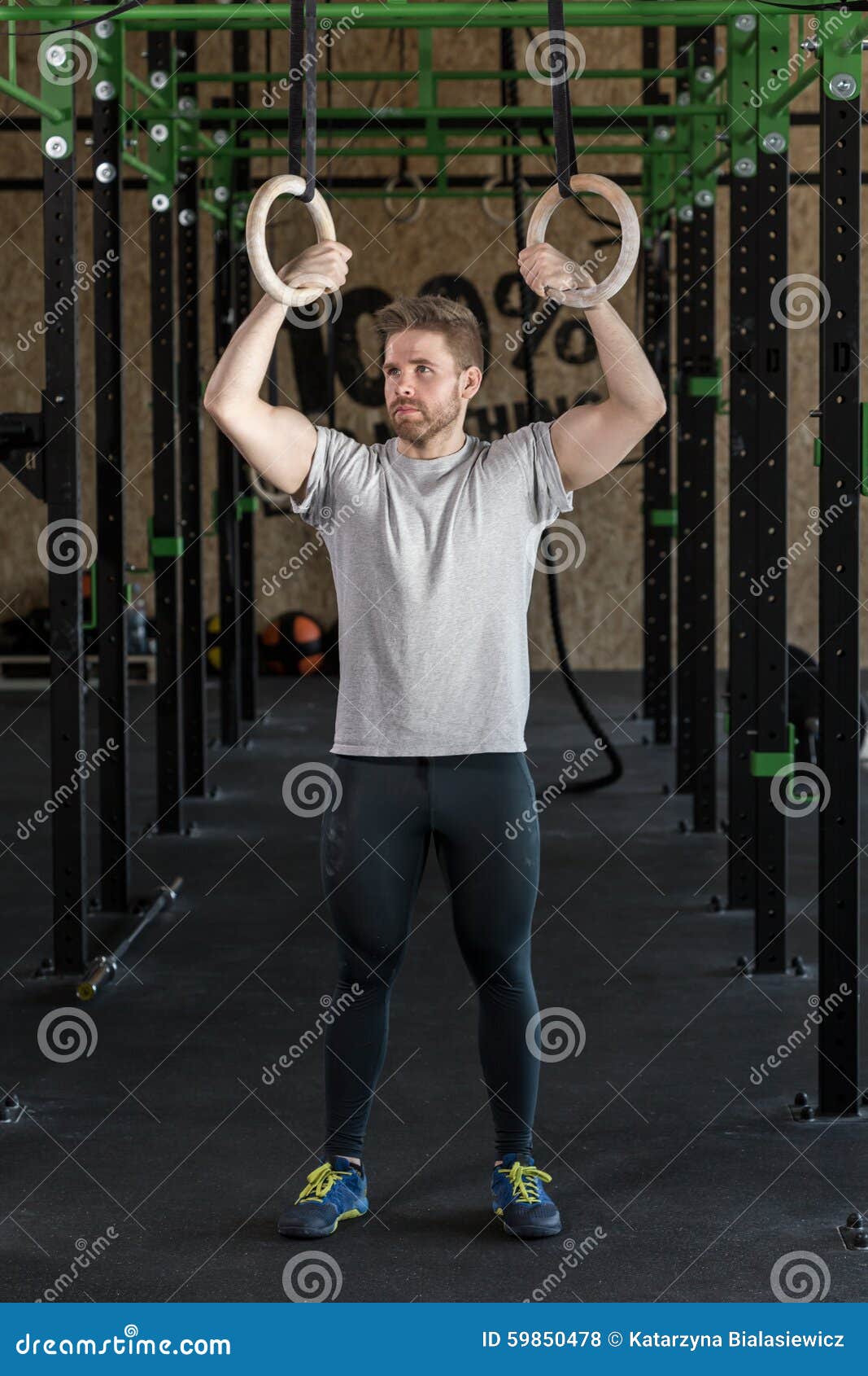 Muscled Man Practicing Cross Fit Stock Photo - Image of ring, strongman ...