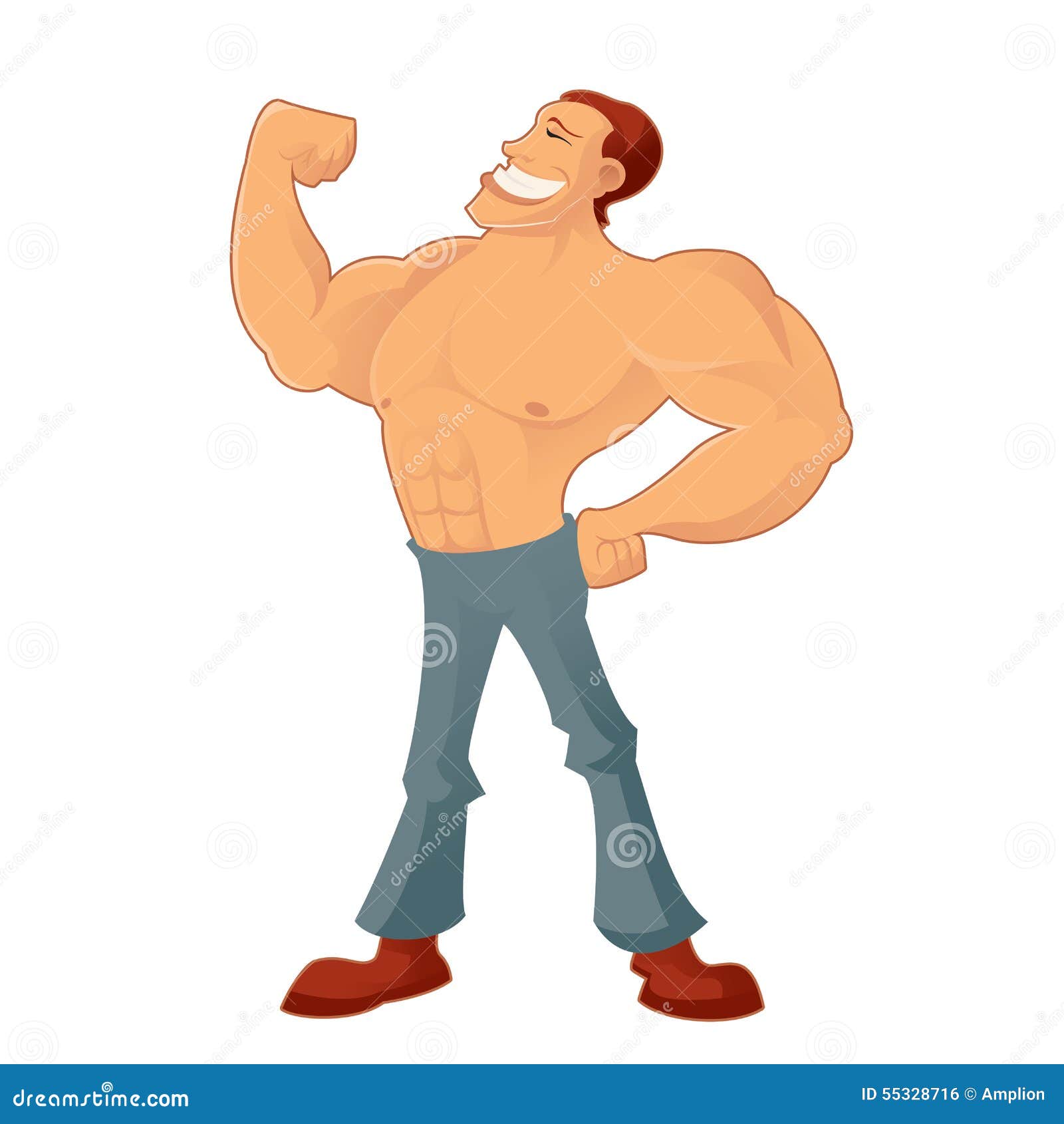 Muscleman stock vector. Illustration of muscular, standing - 55328716