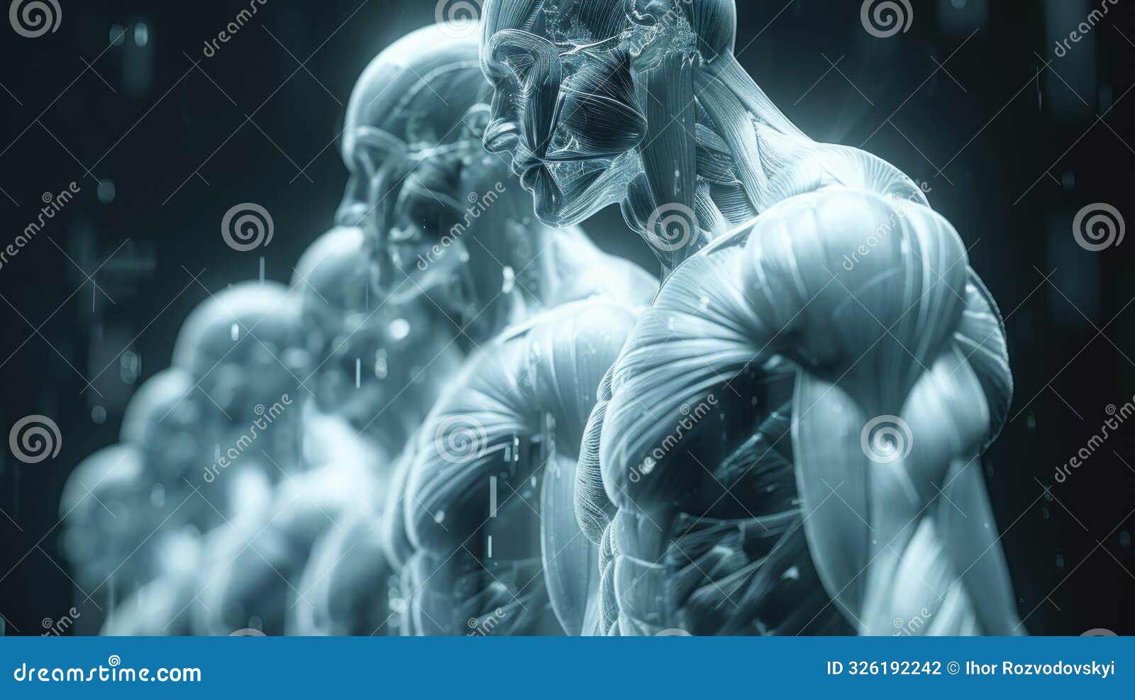Muscles in the Human Body, Isolated 3D Hologram . Stock Illustration ...