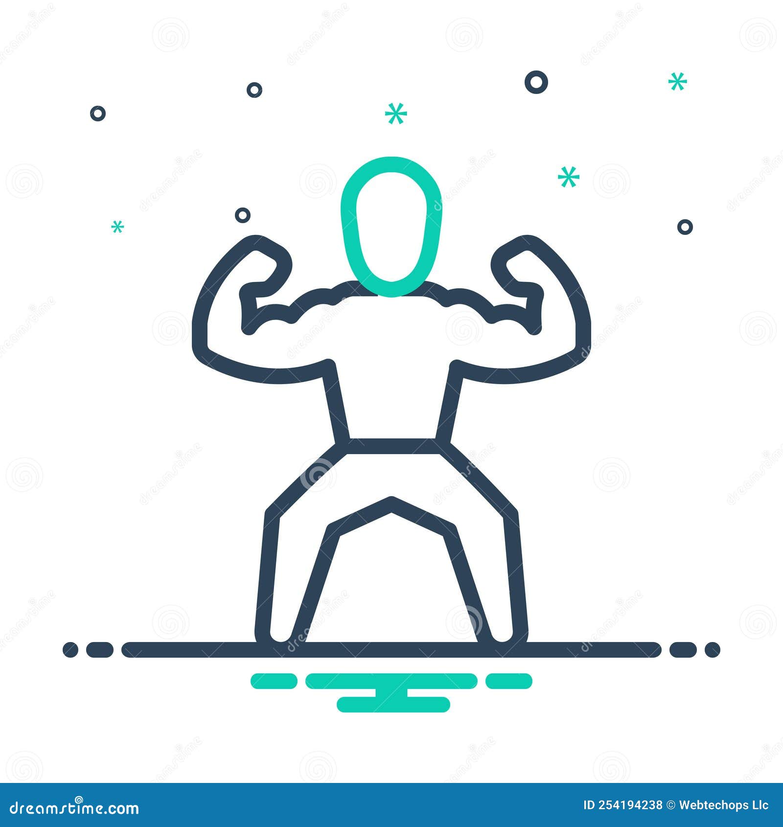 Mix Icon for Muscles, Brawn and Power Stock Illustration - Illustration ...