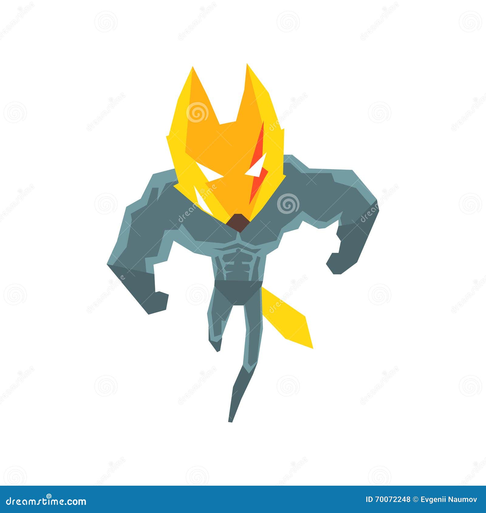 Muscly Fox Super Hero Character Stock Vector - Illustration of strength ...