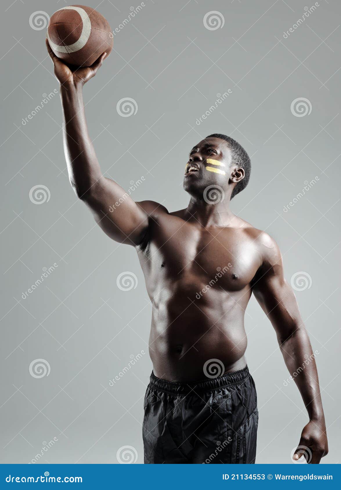 Muscular American Football Player Stock Image - Image of player ...
