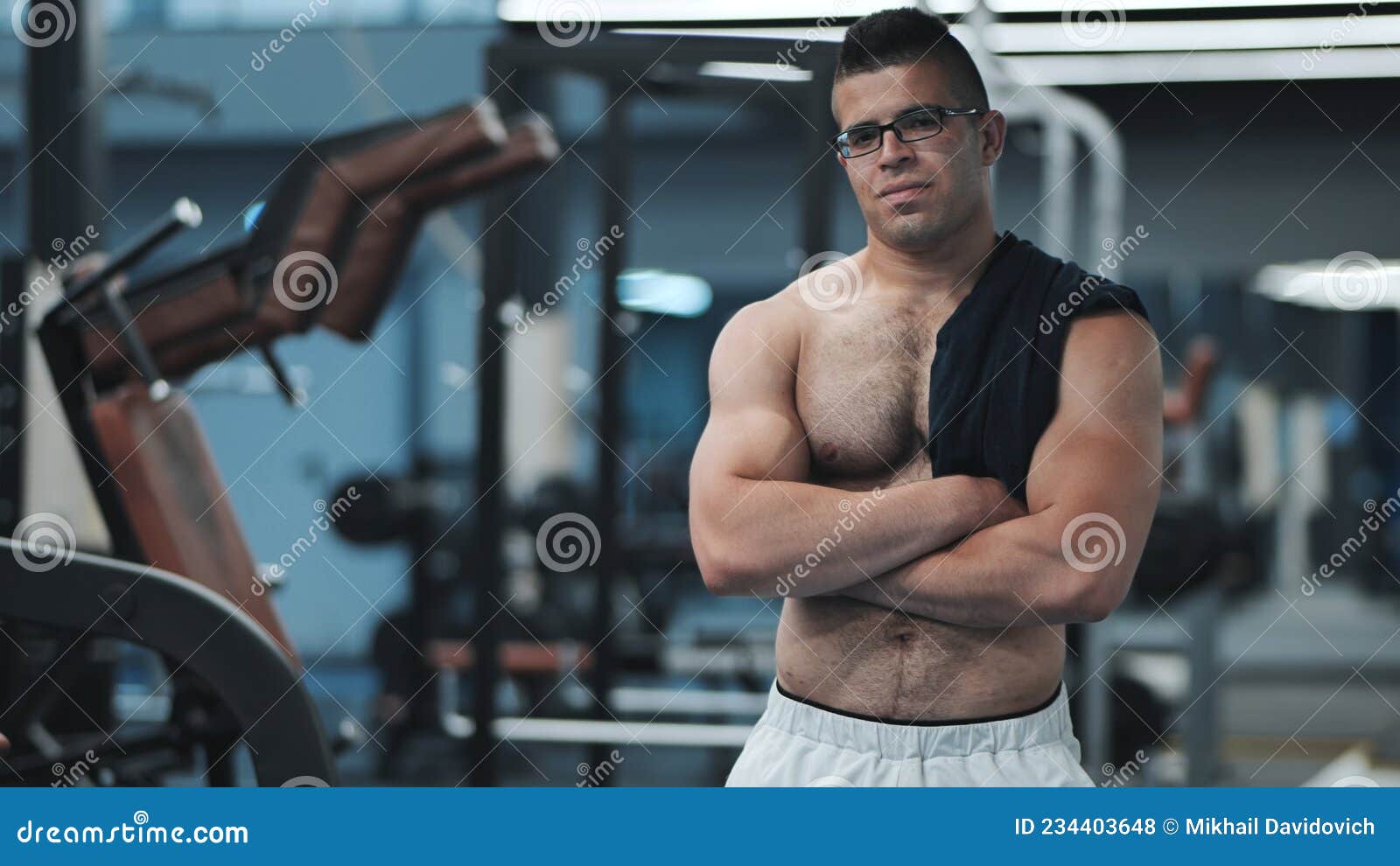 Muscular Arab in the Gym after a Workout. Stock Photo - Image of ...
