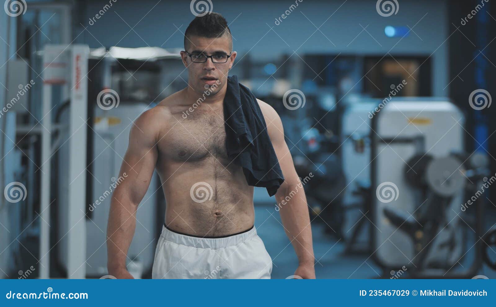 Muscular Arab in the Gym after a Workout. Stock Image - Image of ...