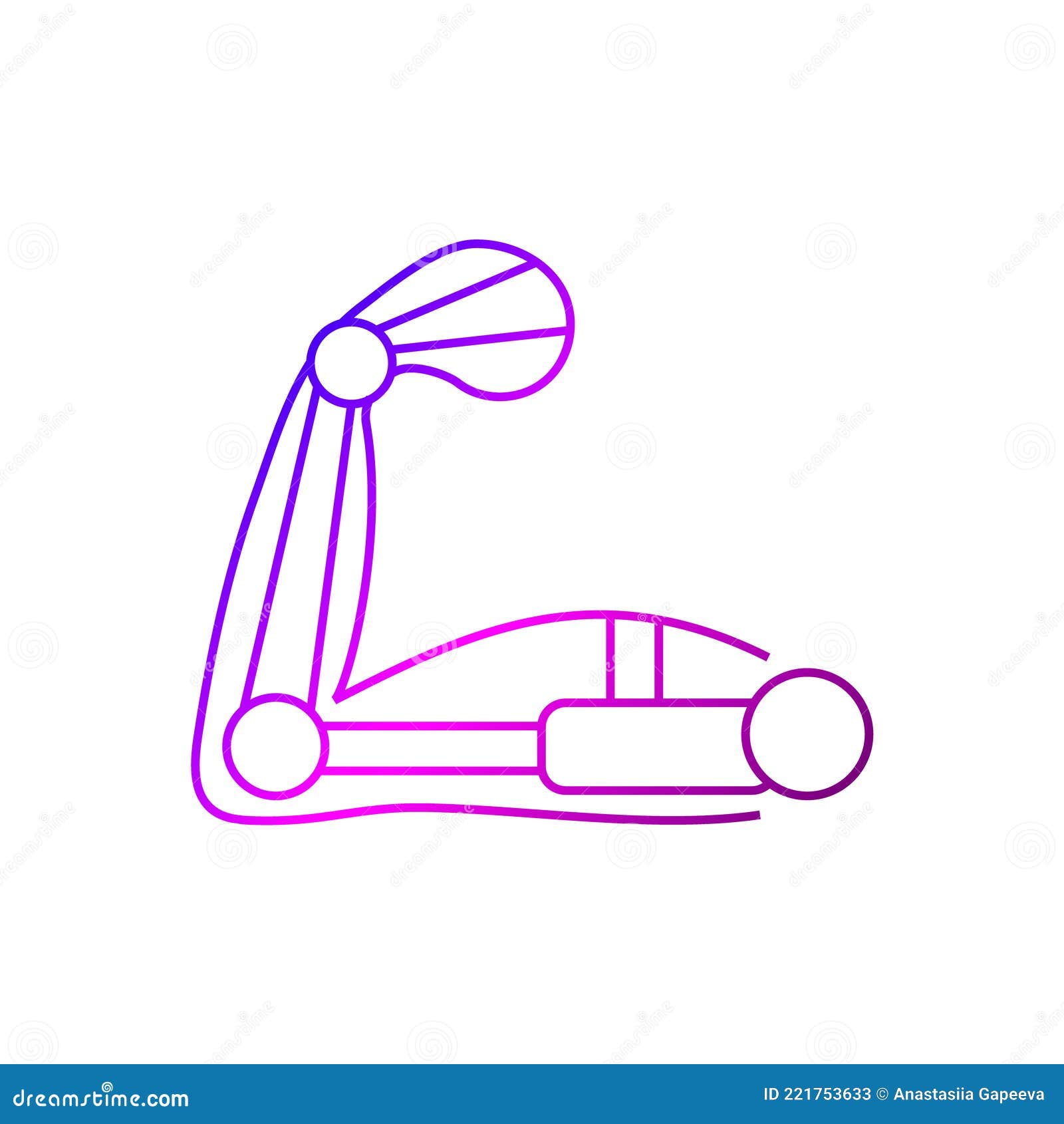Muscular Arm With Exoskeleton Outline Icon. Cyberpunk Idea. High Tech ...