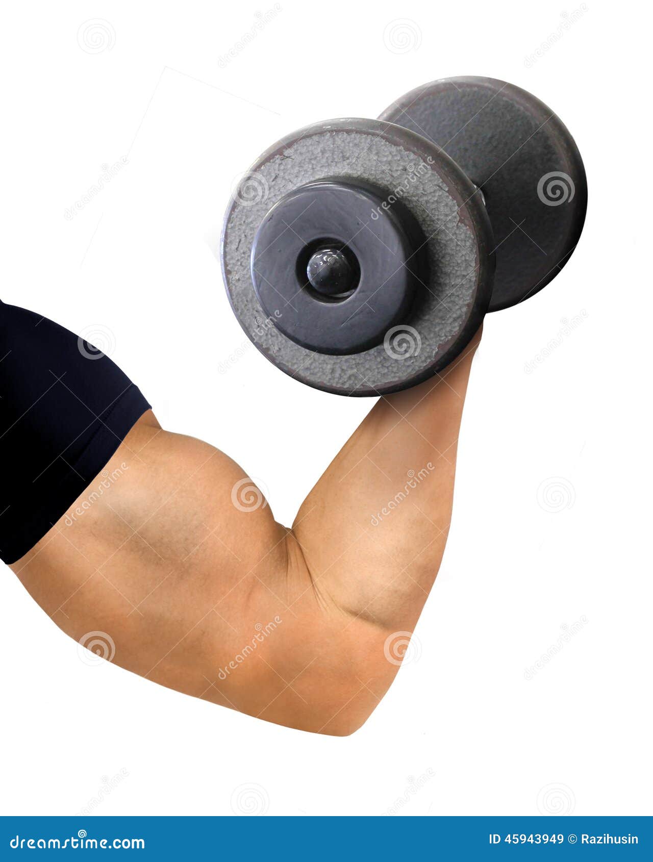 Muscular Arm and Hand Holding Dumbbell Stock Image - Image of workout ...