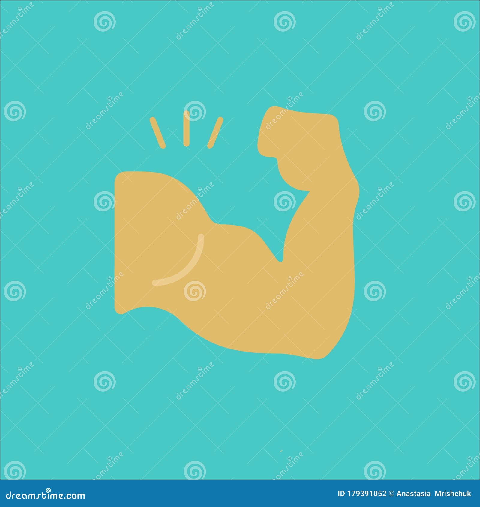 Muscular Arm Icon Vector Illustration Stock Illustration - Illustration ...