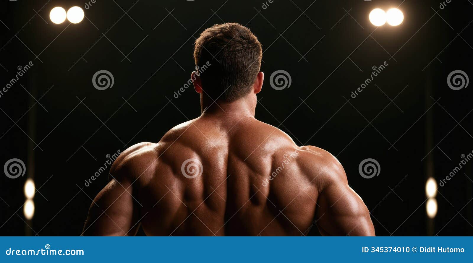 Muscular Athlete Showcasing Impressive Back Muscles in a Professional ...