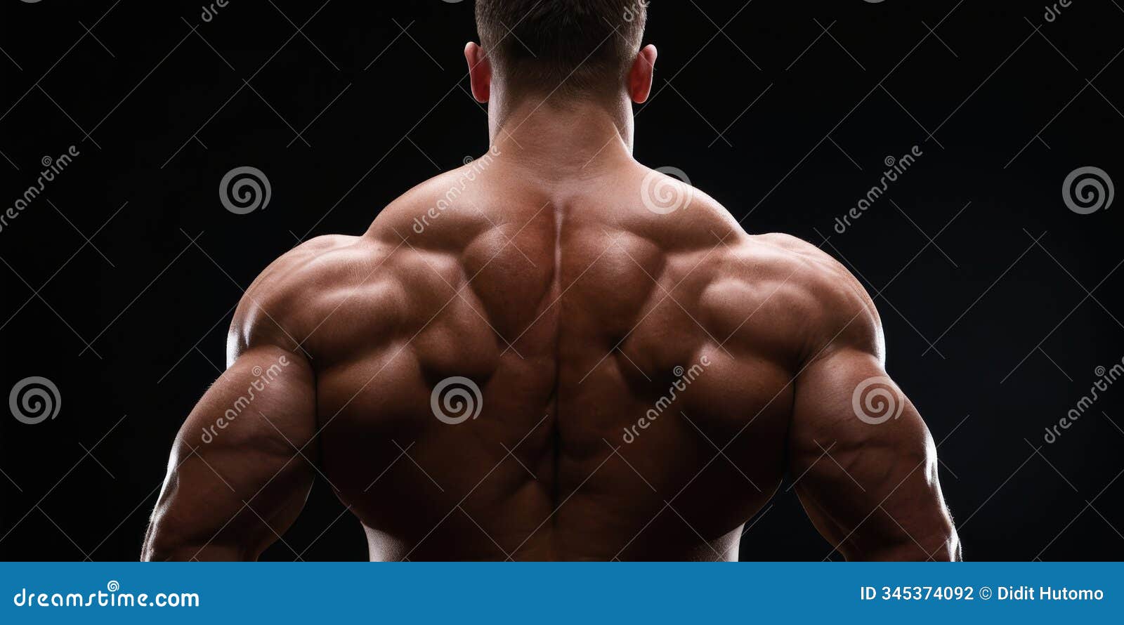Muscular Athlete Showcasing Impressive Back Muscles in a Professional ...