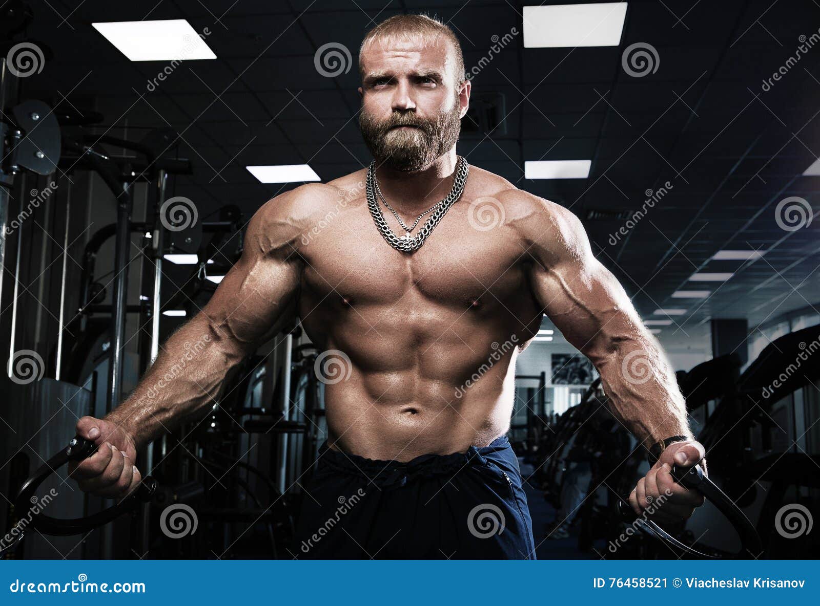 Muscular Athletic Bodybuilder Stock Image - Image of person, back: 76458521