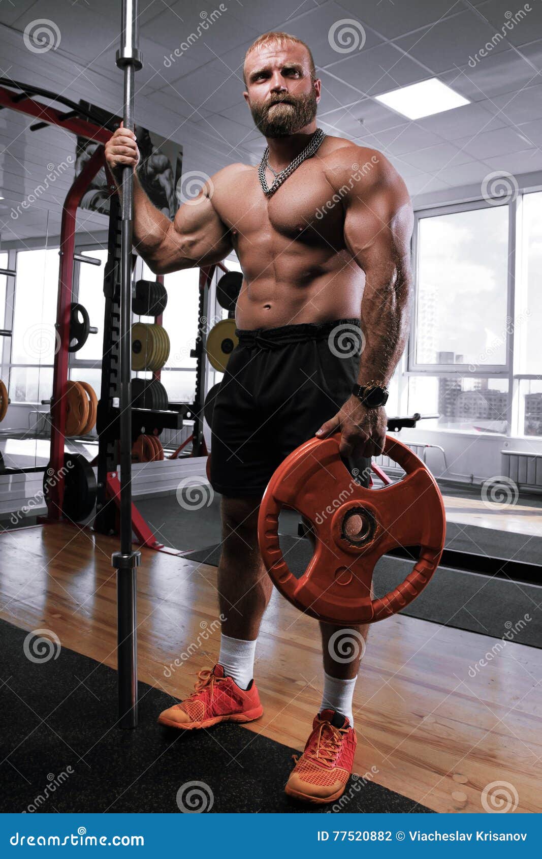 Muscular Athletic Bodybuilder Stock Photo - Image of chest, fitness ...
