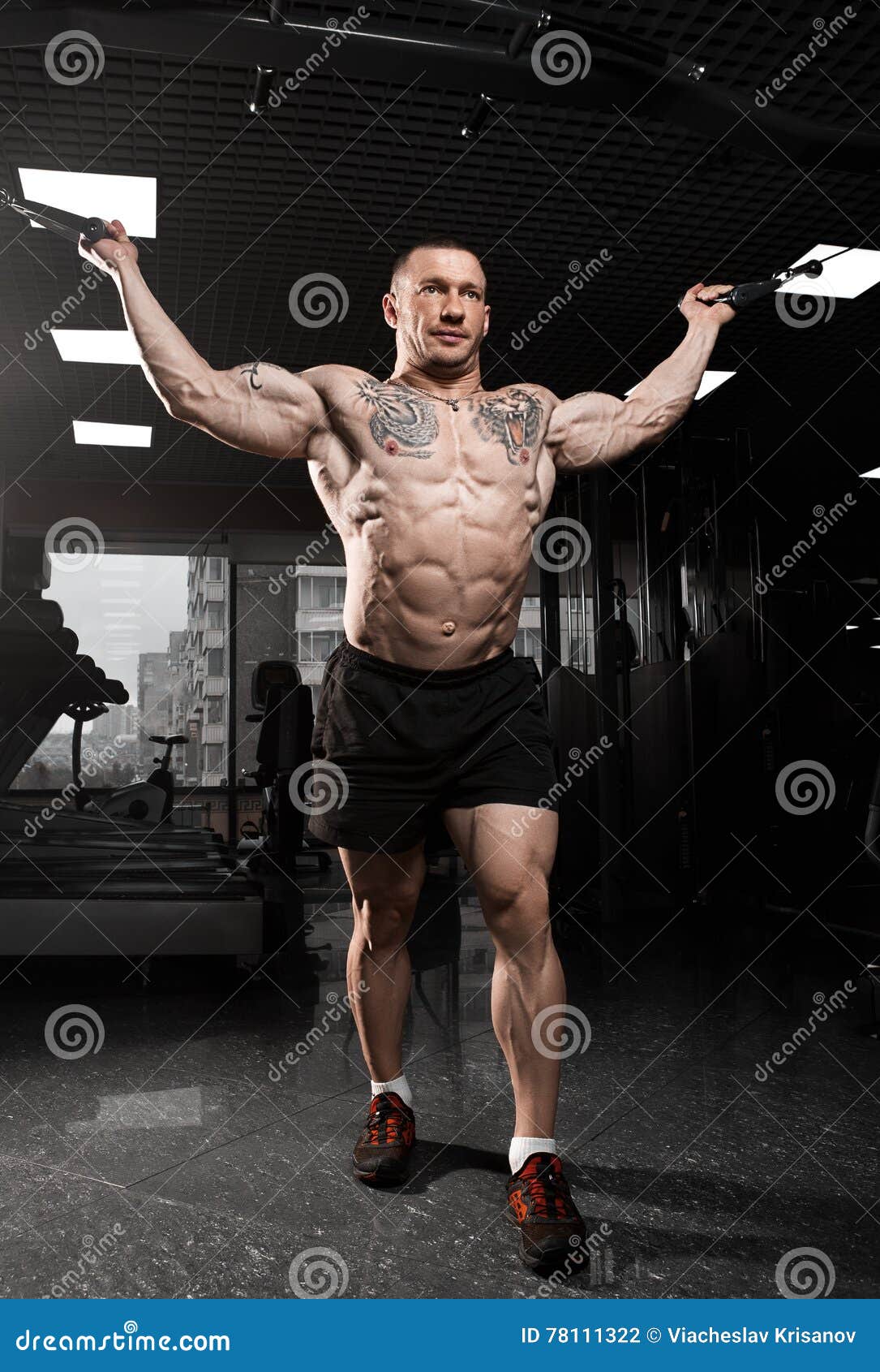Muscular Athletic Bodybuilder Stock Photo - Image of active ...