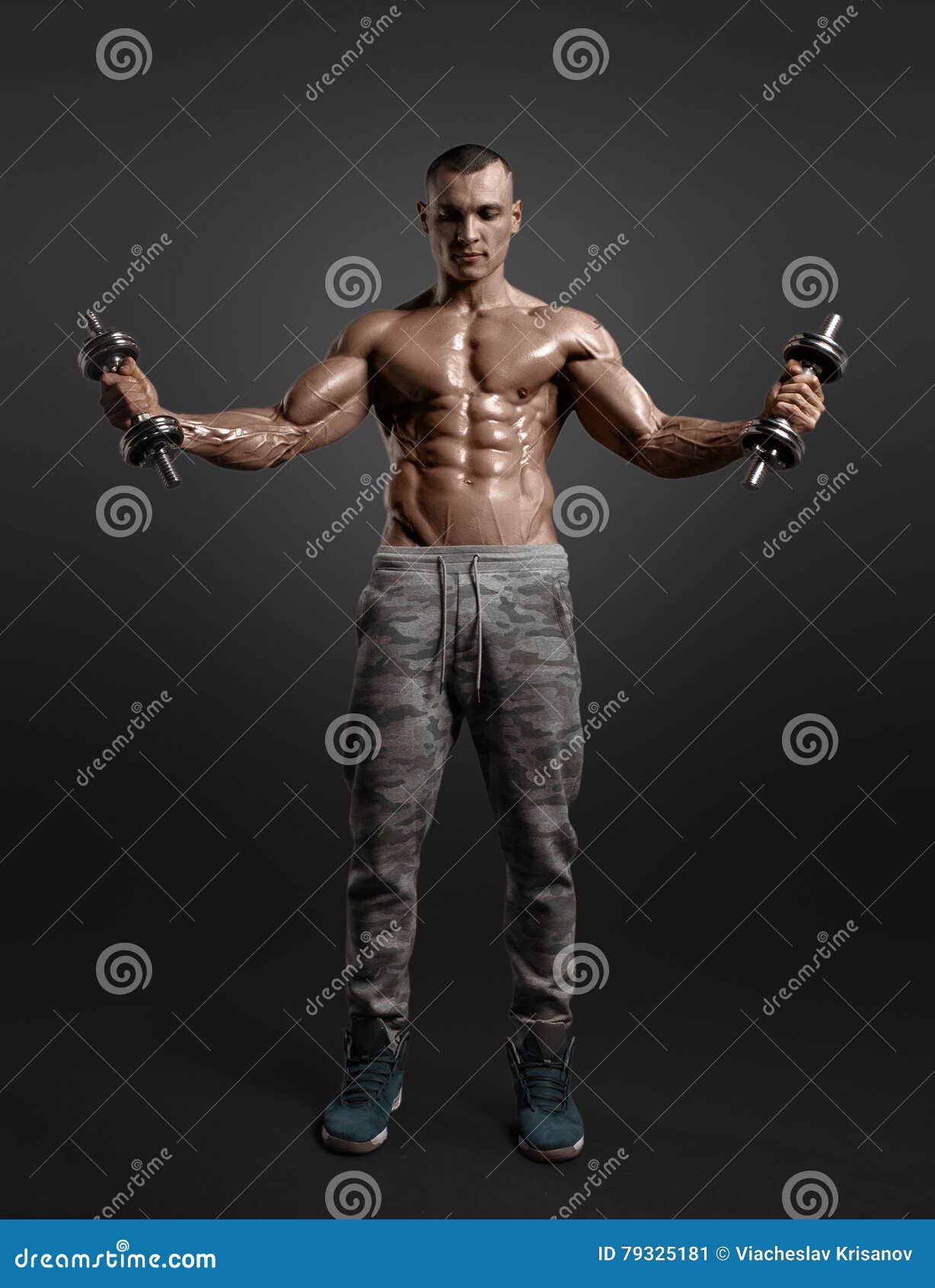 Muscular Athletic Bodybuilder Stock Image - Image of bodybuilding ...
