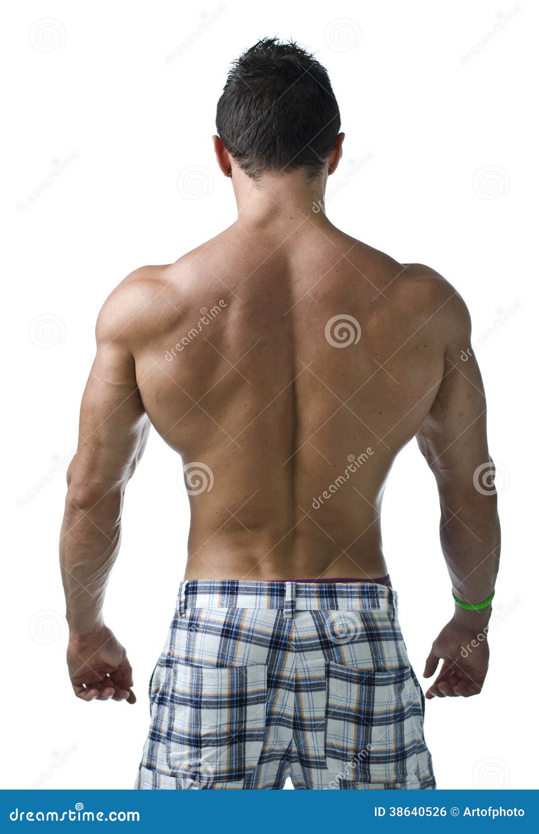 Muscular Back of Young Bodybuilder in Relaxed Pose Stock Photo - Image ...