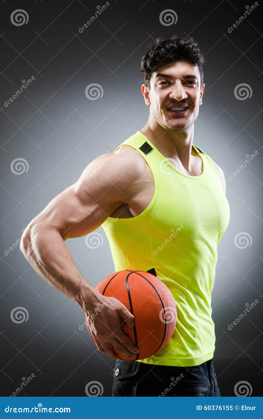 Muscular Basketball in Sports Concept Stock Image - Image of face, leap ...