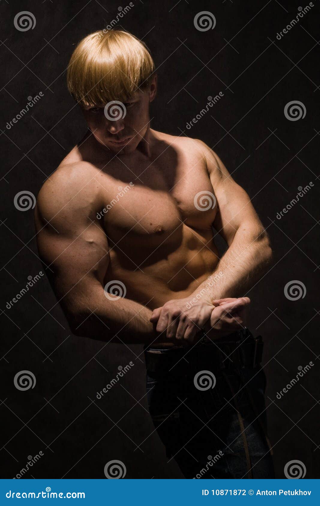 Ripped Man Tensing His Muscles Stock Image | CartoonDealer.com #174763543