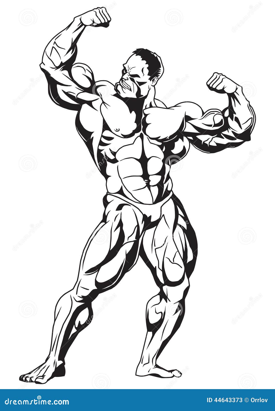 Muscular Arm Of A Bodybuilder. Outline Silhouette. Design Element ...