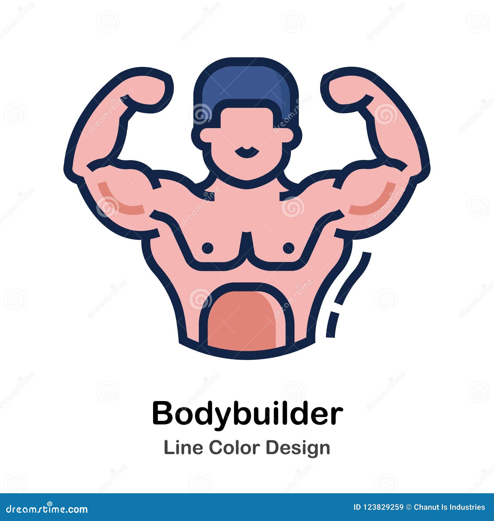 Bodybuilder Line Art Vector Illustration | CartoonDealer.com #241169425
