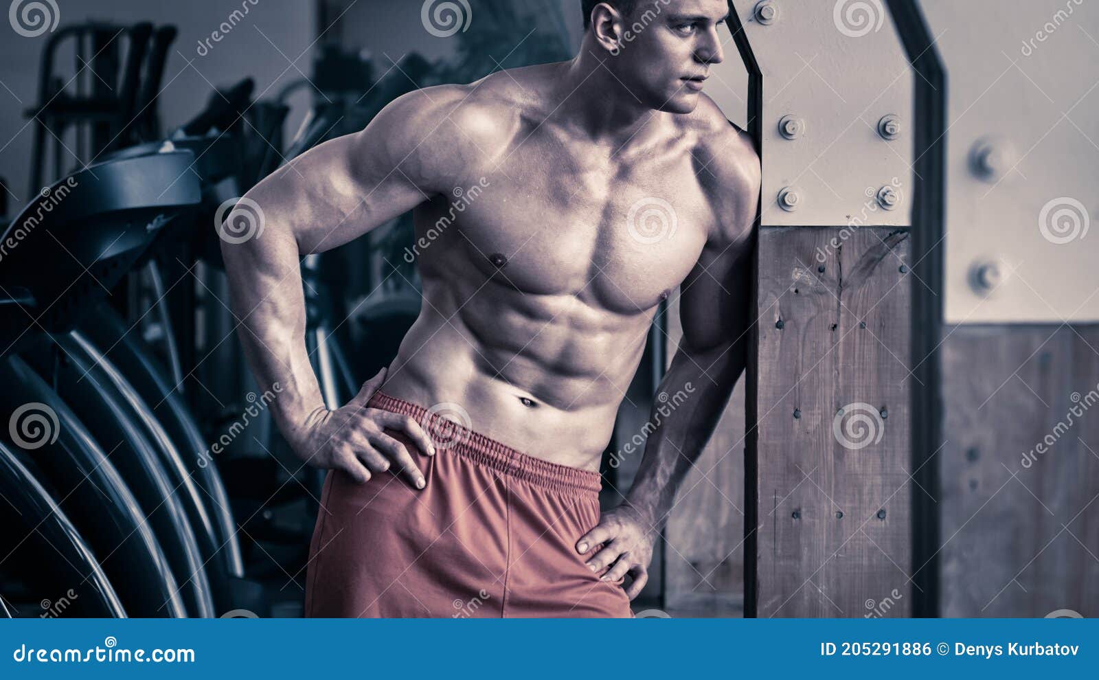 Muscular Bodybuilder Resting Stock Photo - Image of physical, rest ...