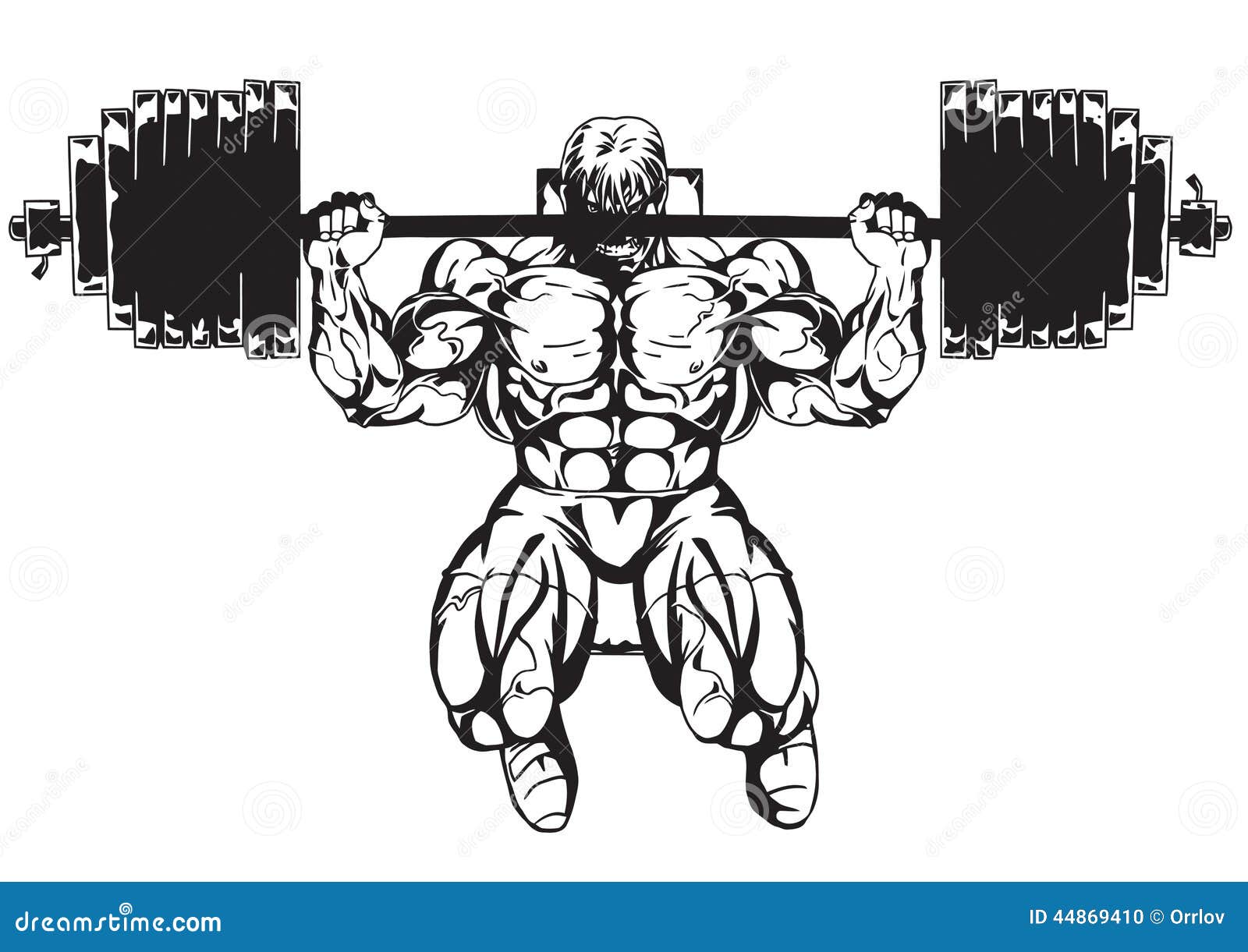 Muscular Arm Of A Bodybuilder. Outline Silhouette. Design Element ...