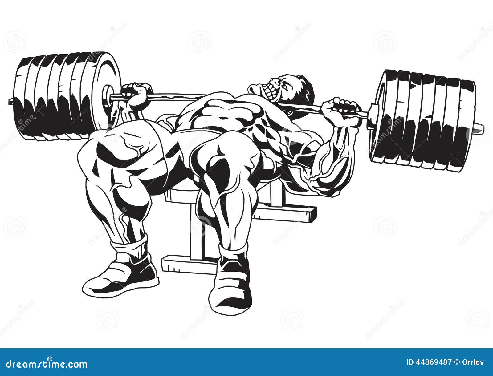 Muscular Bodybuilder in Training Stock Vector - Illustration of hand ...