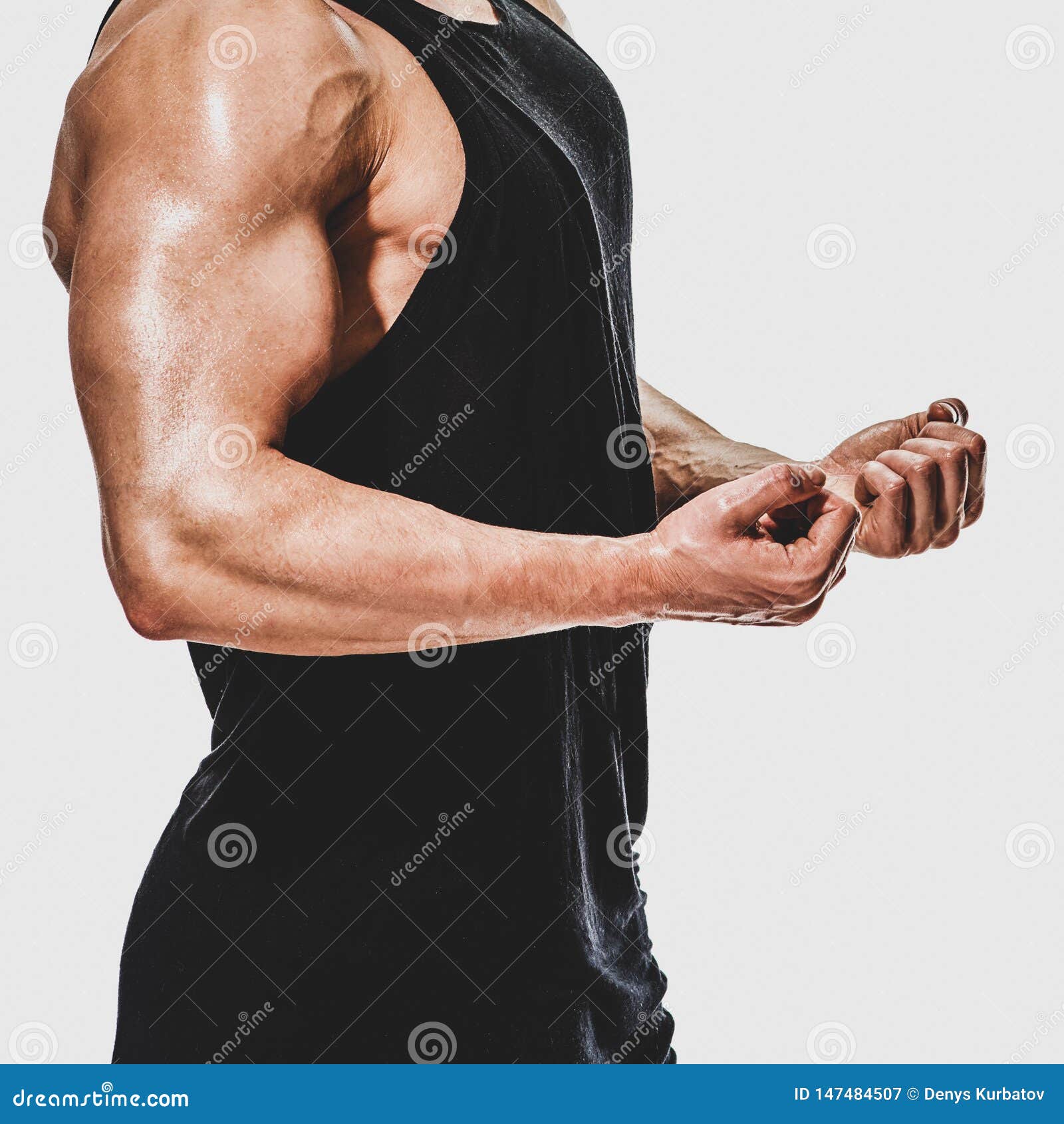 Muscular Bodybuilder Training Stock Image - Image of athletic, muscle ...