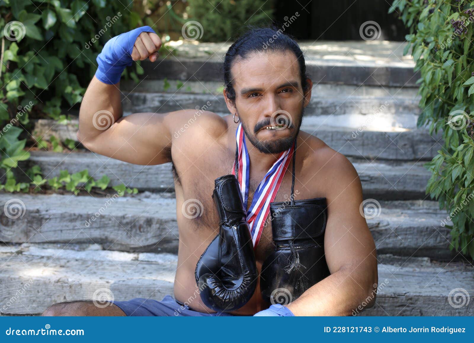 Muscular Boxer Winning a Prize Stock Image - Image of middle, boxing ...