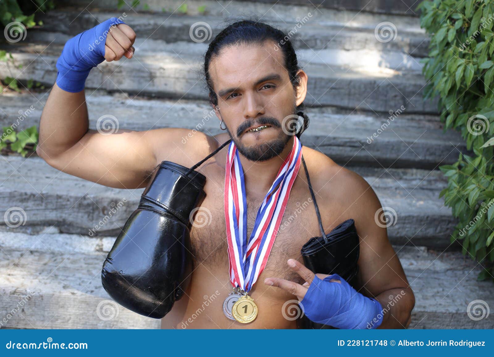 Muscular Boxer Winning a Prize Stock Photo - Image of eastern, cocky ...