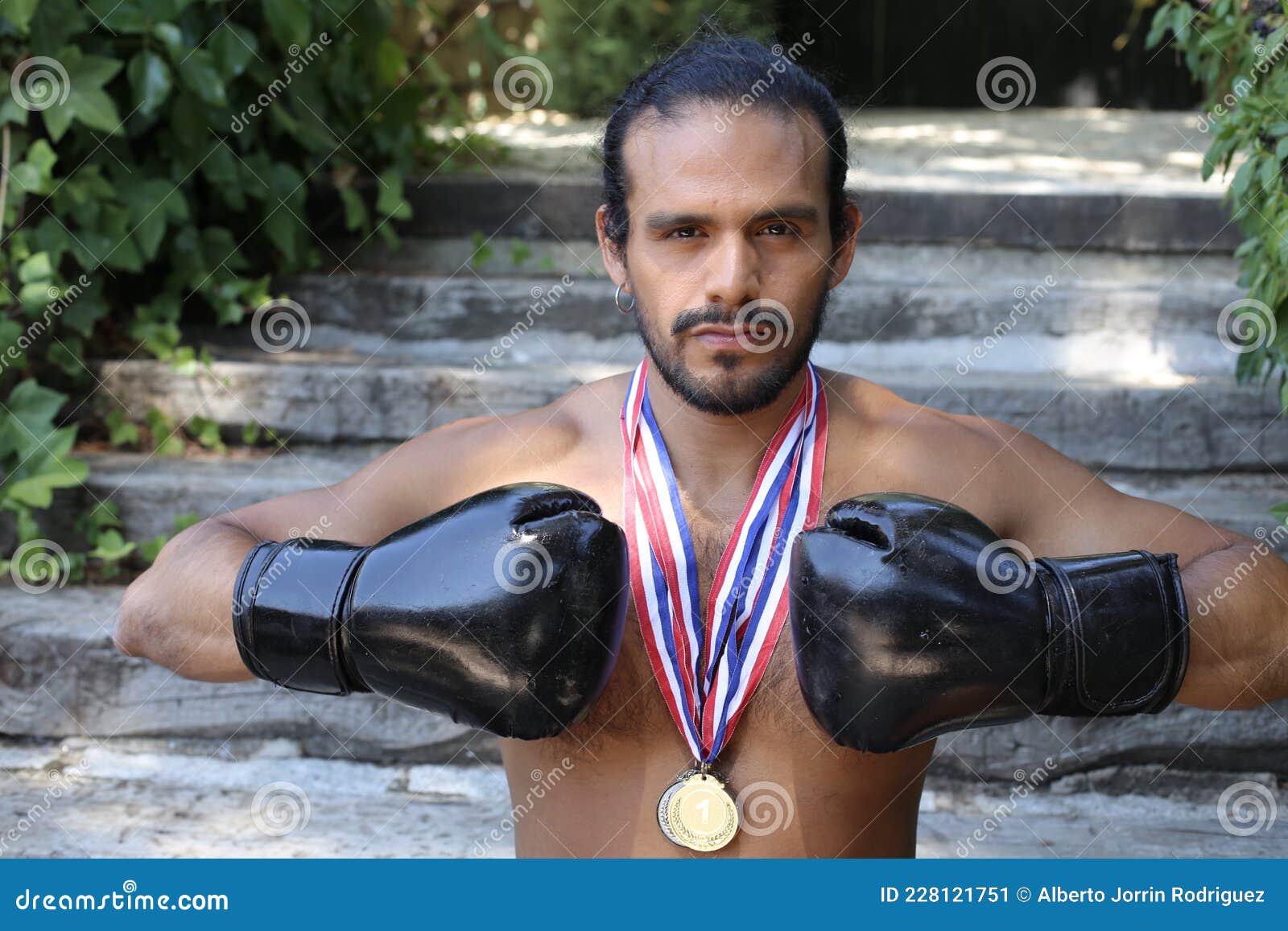 Muscular Boxer Winning a Prize Stock Image - Image of medalist, fighter ...