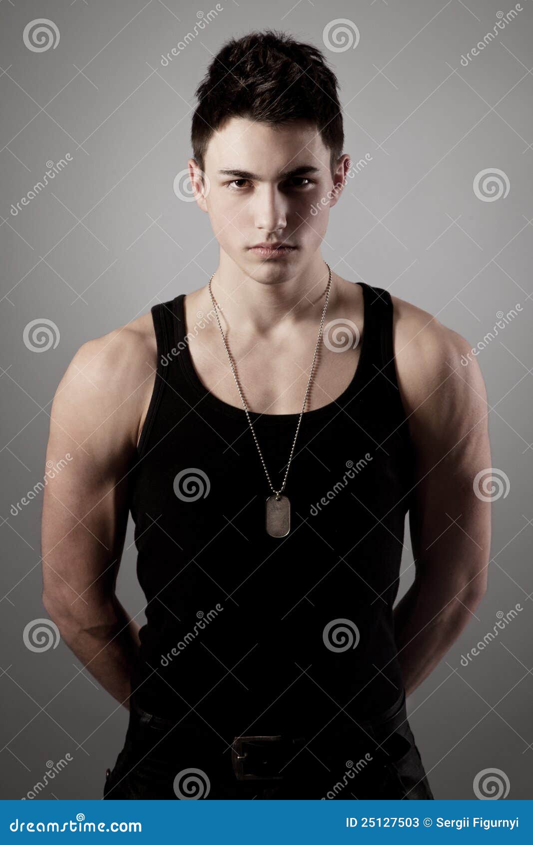 Muscular Man Built Athlete Working Out In Gym Sitting On Weightlifting ...