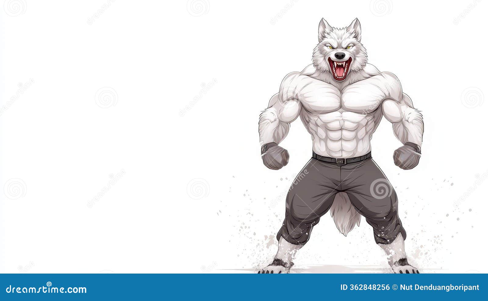 Muscular Cartoon Fish | CartoonDealer.com #359280659