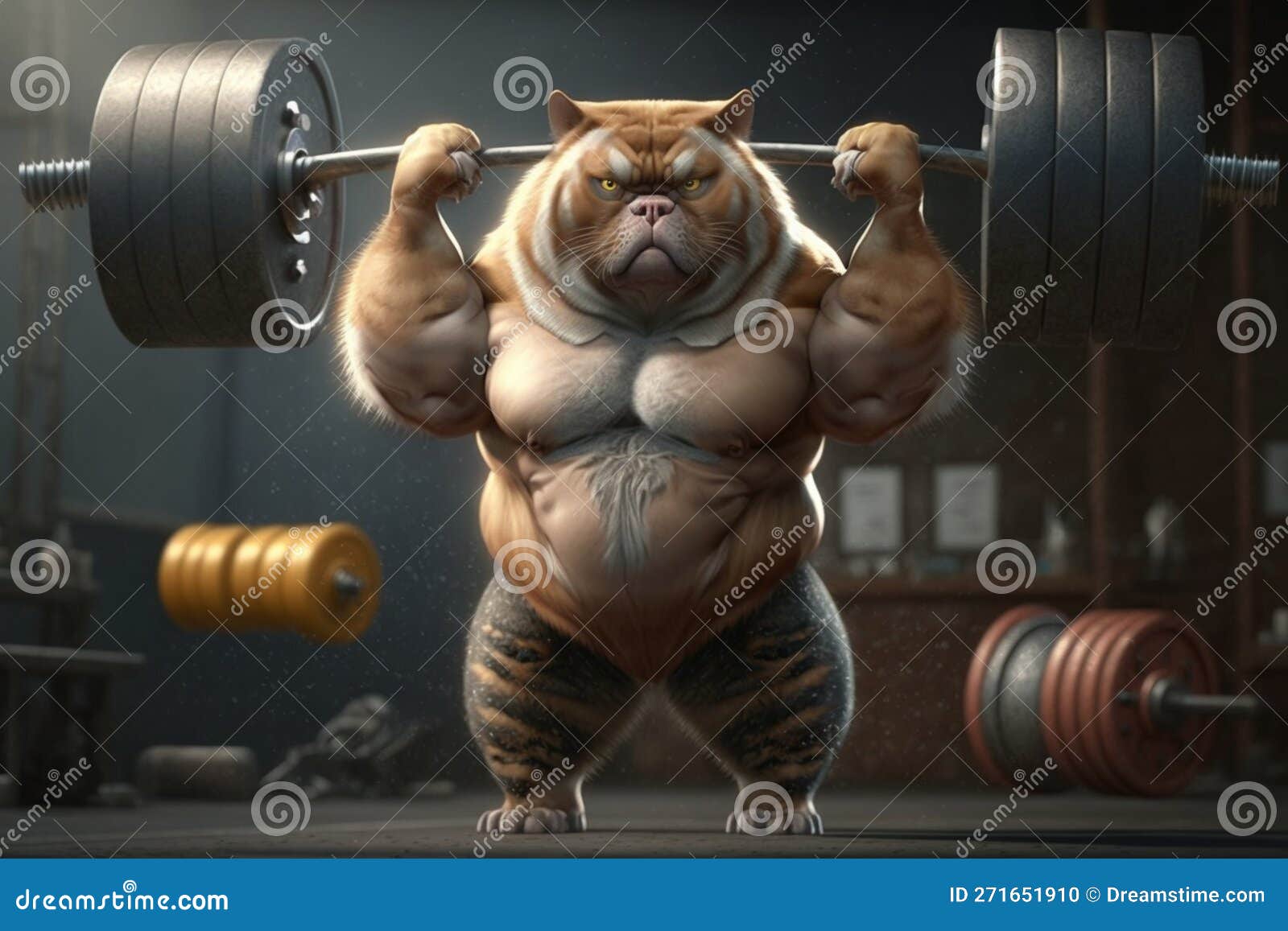 Muscular Cat at the Gym, AI Generated Stock Illustration - Illustration ...