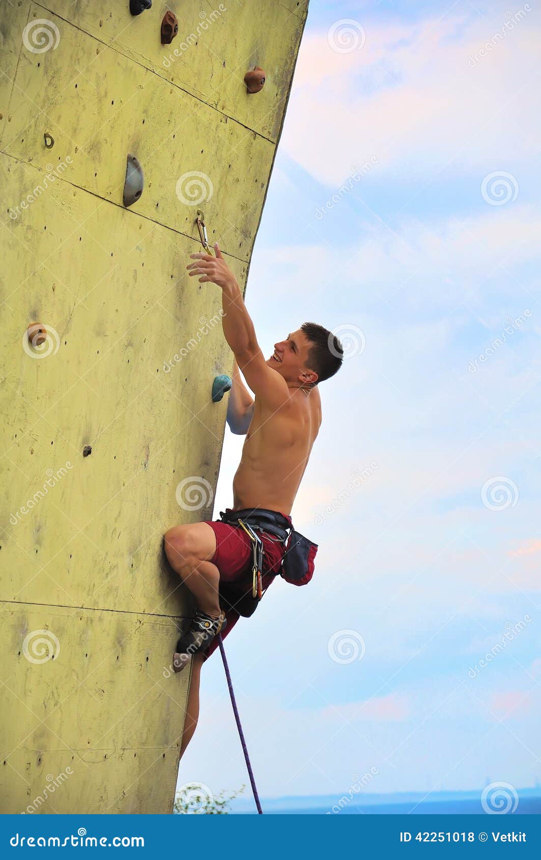 Muscular climber man stock photo. Image of amusement - 42251018