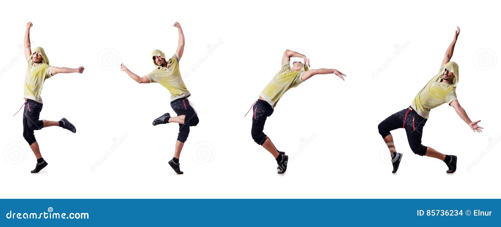The Muscular Dancer Isolated on White Stock Photo - Image of leap ...