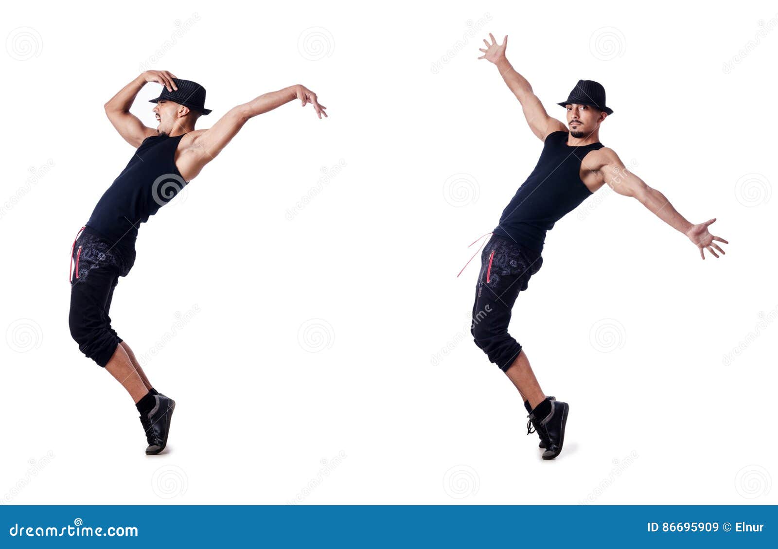 The Muscular Dancer Isolated on White Stock Image - Image of balance ...