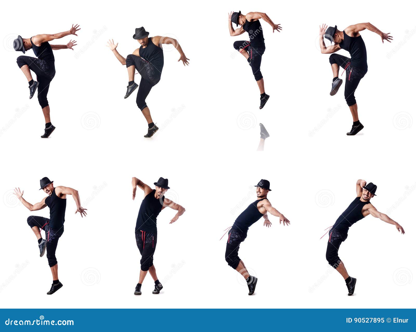 The Muscular Dancer Isolated on White Stock Image - Image of moving ...