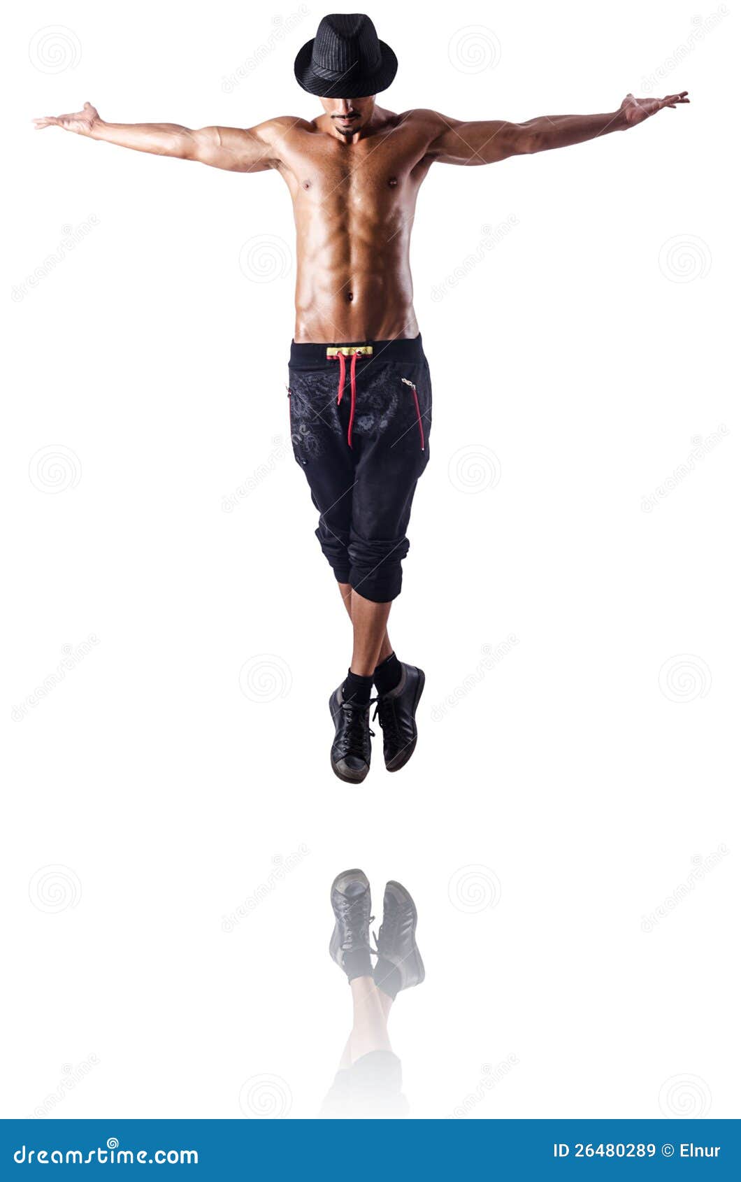 Muscular dancer on white stock image. Image of cool, ballet - 26480289