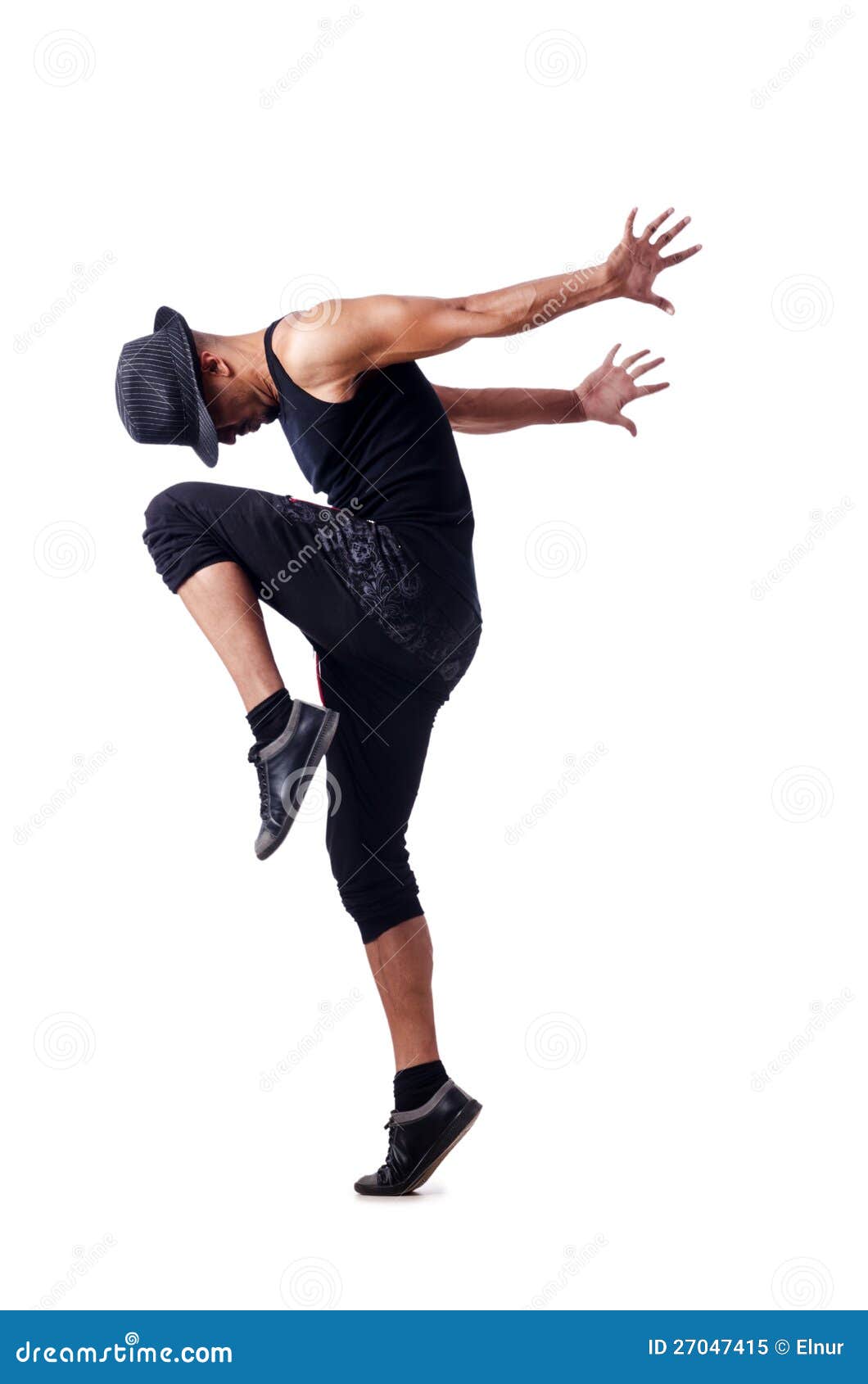 Muscular dancer on white stock image. Image of handsome - 27047415