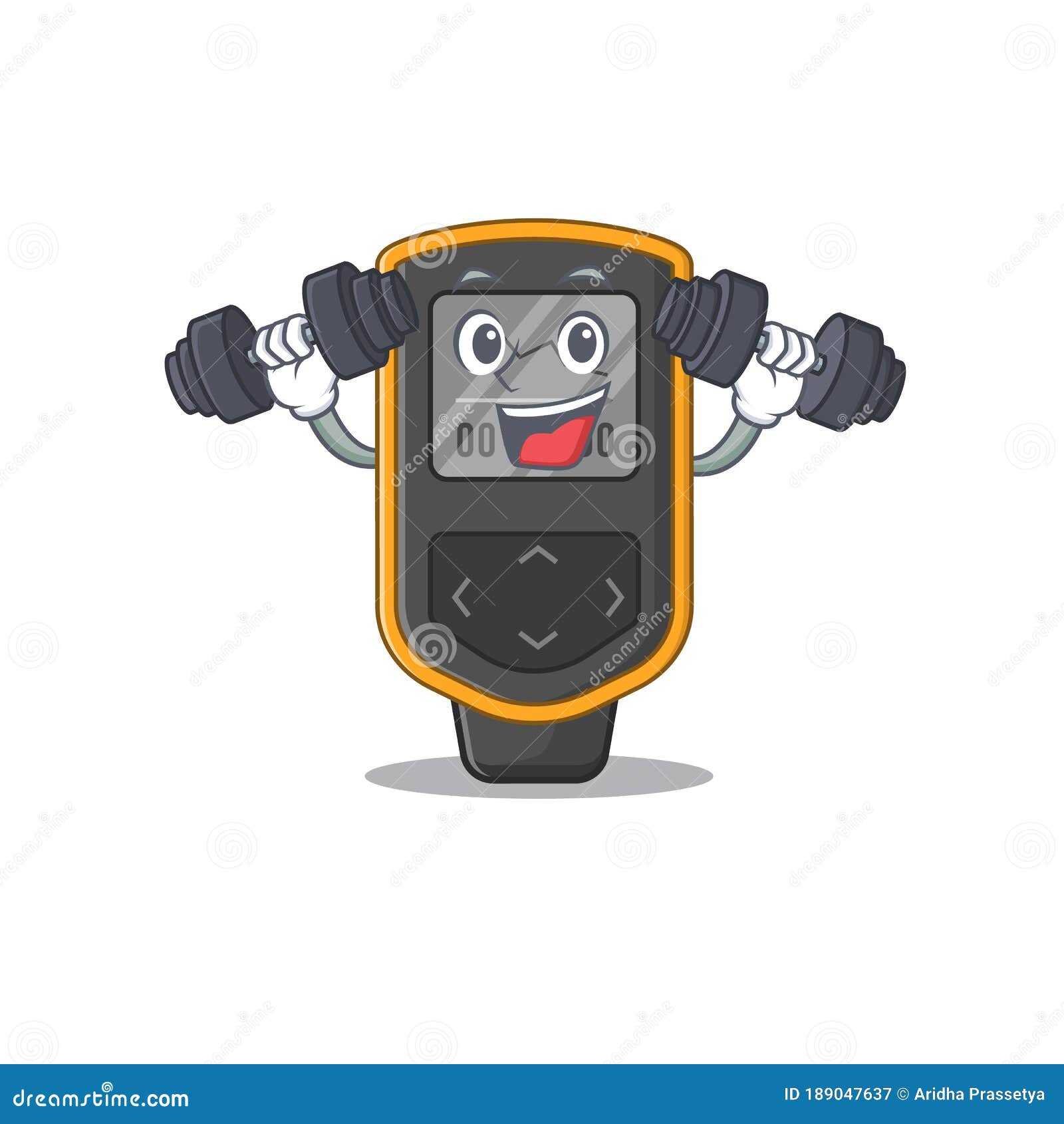 Muscular Computer Laptop With A Smiling Face Cartoon Vector ...