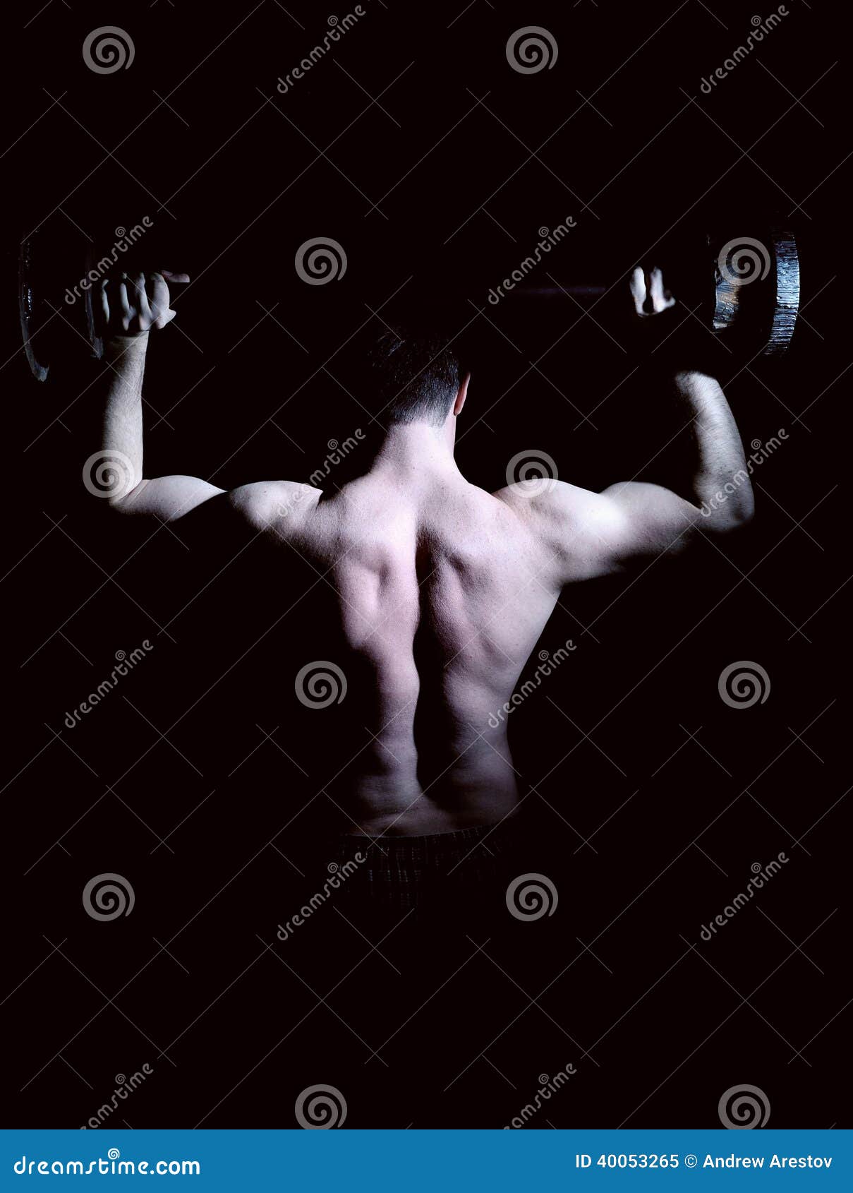 Muscular Guy with a Barbell Stock Image - Image of beefy, back: 40053265