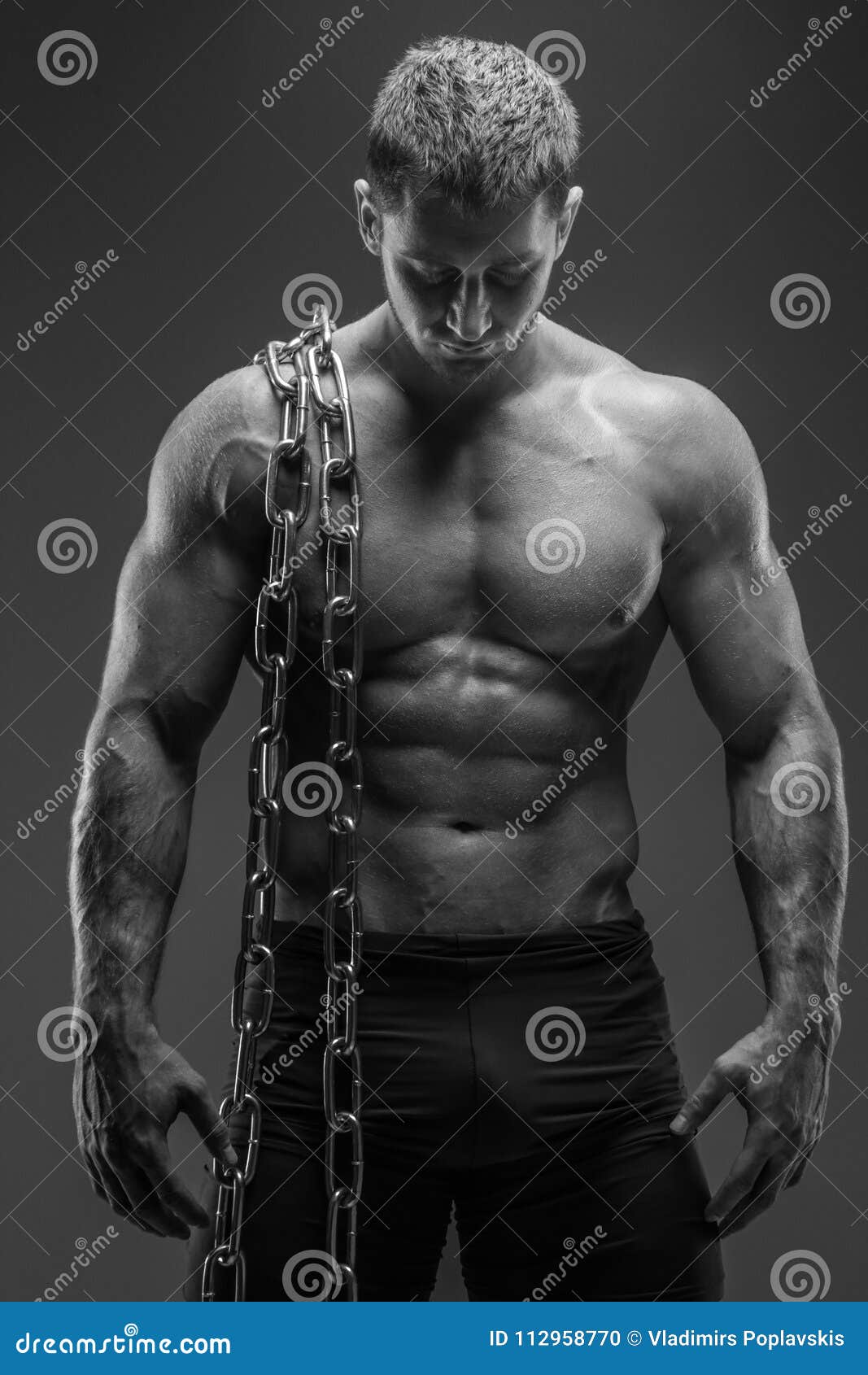 Handsome Guy Posing in Studio Stock Photo - Image of healthy, fitness ...