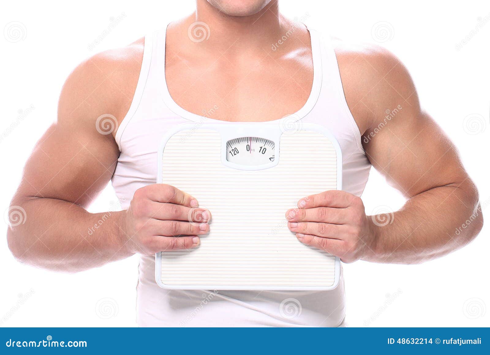 Muscular guy with scales stock photo. Image of muscular - 48632214
