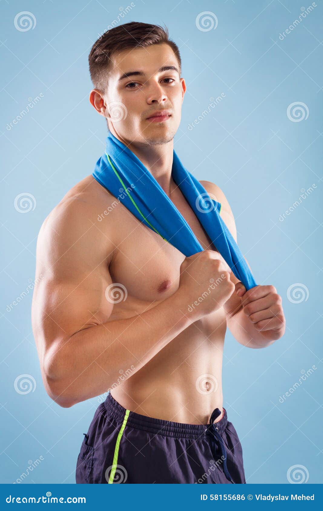 Muscular Handsome Man stock photo. Image of activity - 58155686