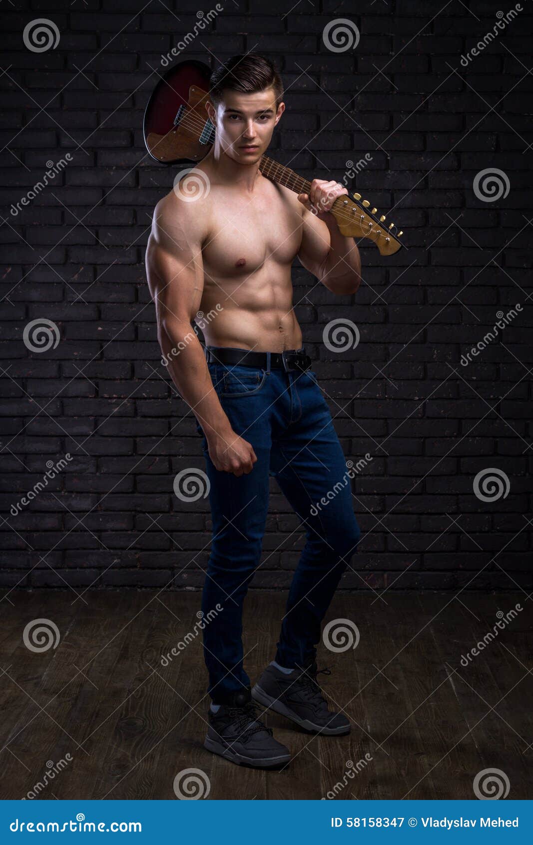Muscular Handsome Man stock image. Image of human, body - 58158347