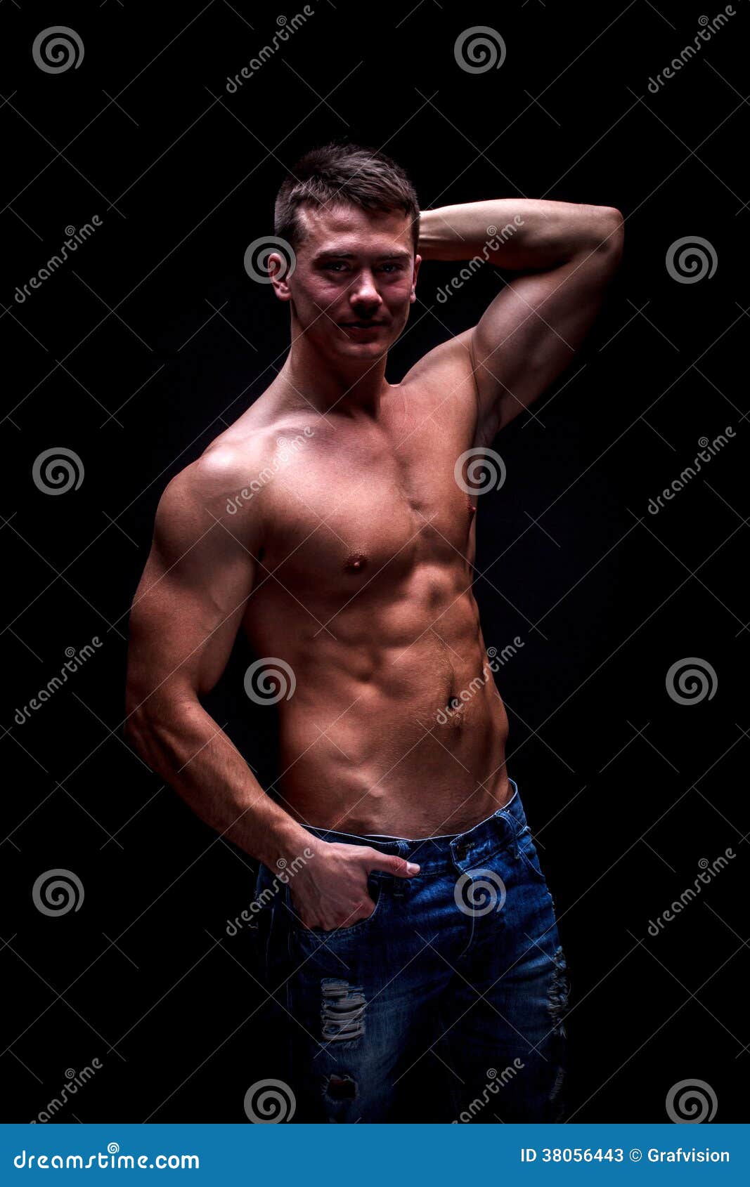 Muscular handsome guy stock image. Image of space, white - 38056443