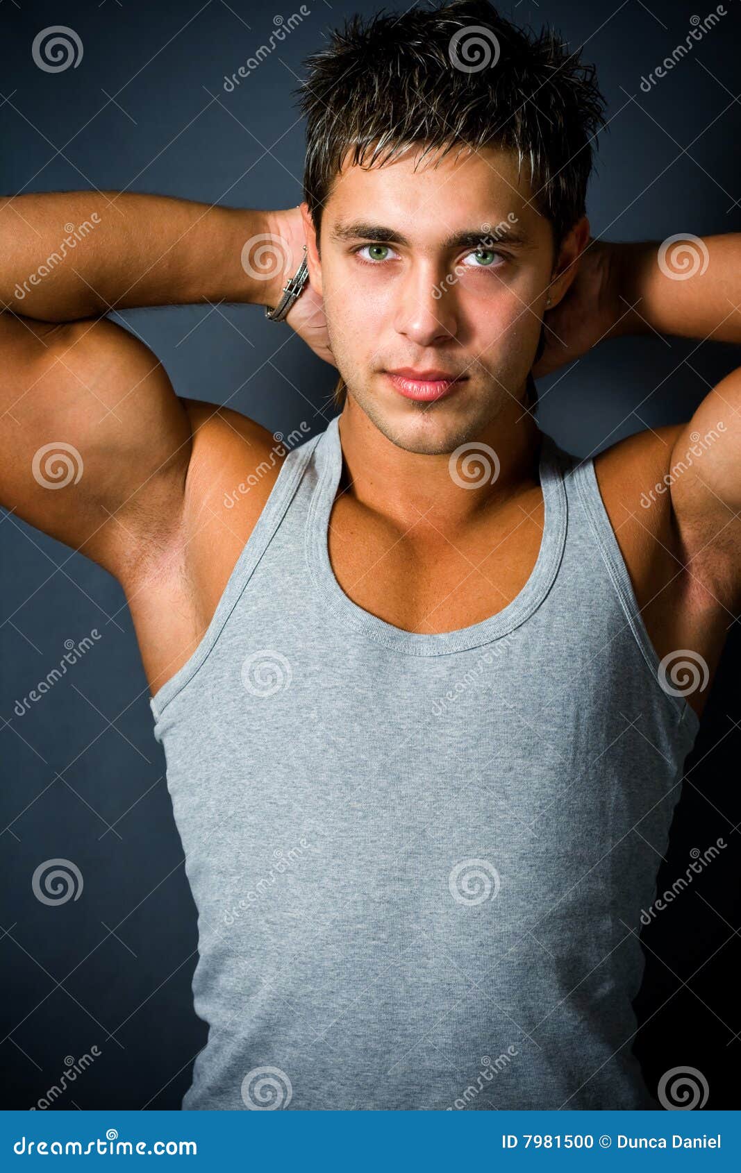 Muscular handsome man stock photo. Image of macho, armpits - 7981500