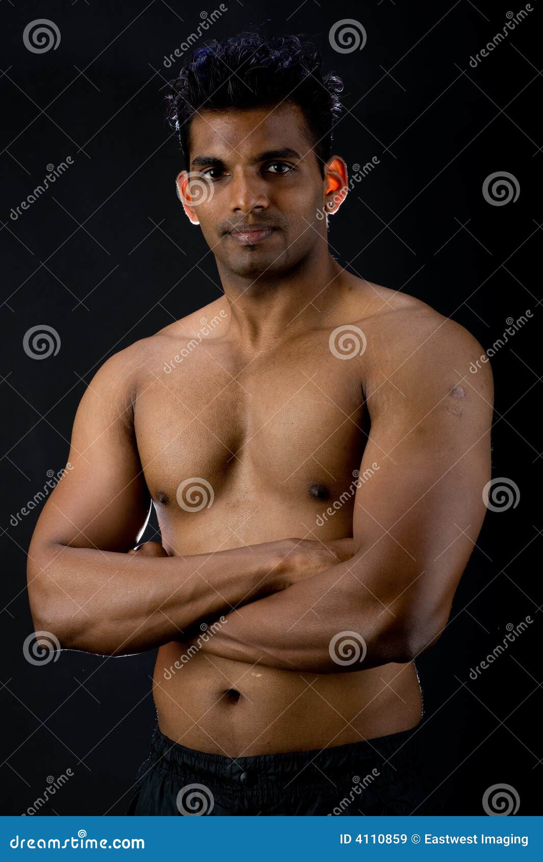 Muscular Indian Man stock image. Image of person, studio - 4110859