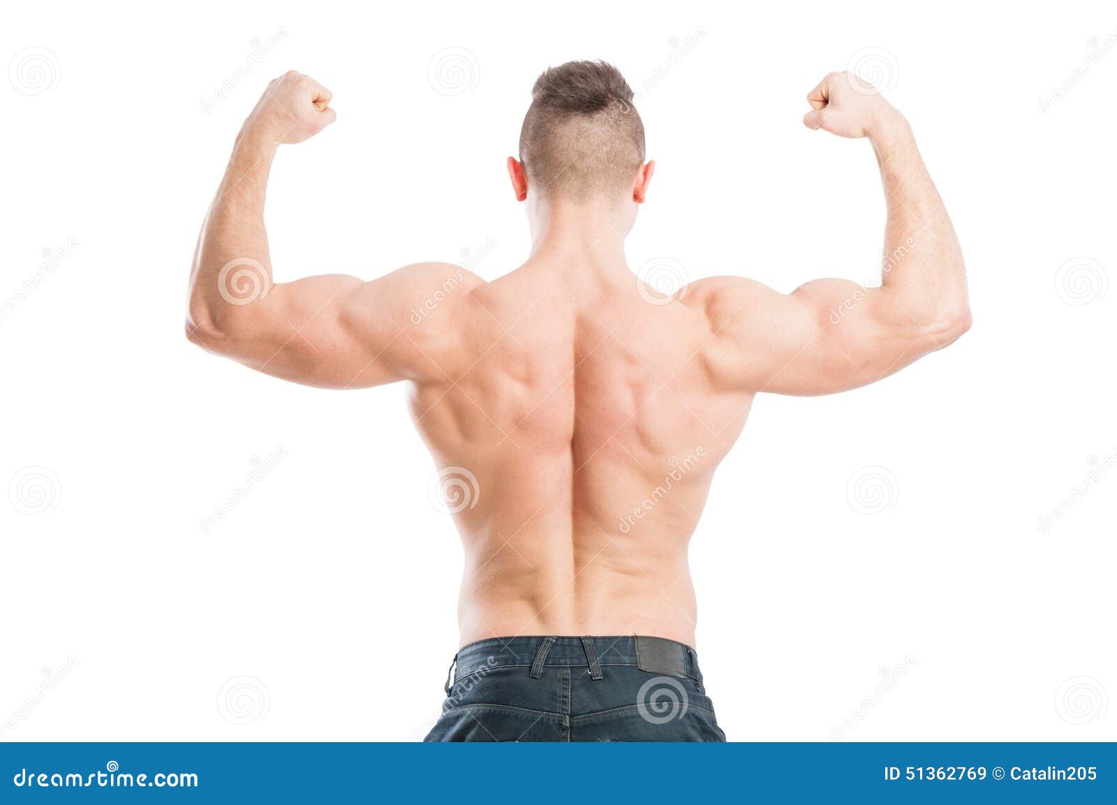 Muscular Male from the Back Stock Image - Image of bodybuilder, arms ...