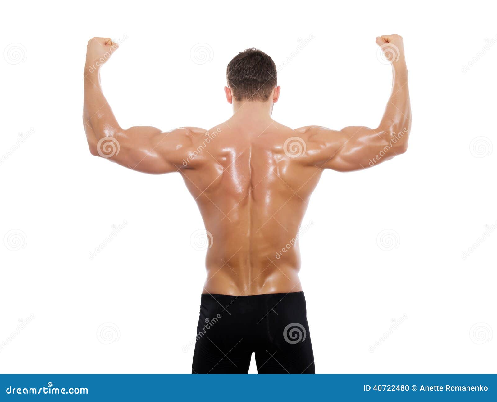 Muscular Male Back on Isolated Background Stock Photo - Image of shirt ...
